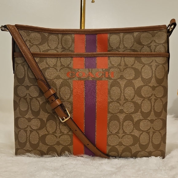 Coach | Bags | Coach Varsity Stripe File Crossbody Bag | Poshmark